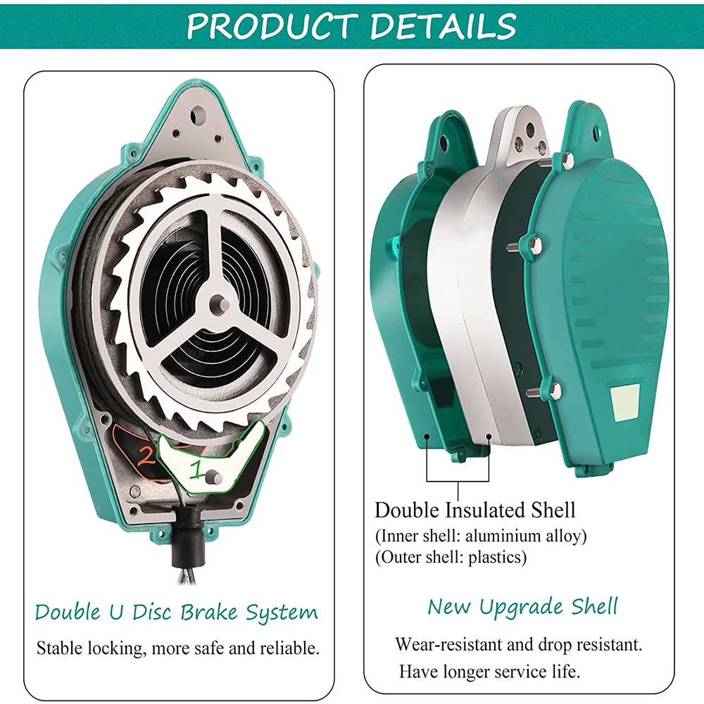 Steel Wire Rope 23ft Fall Protection 330lbs Fall Arrester Self ...