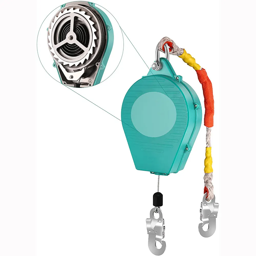 Steel Wire Rope 23ft Fall Protection 330lbs Fall Arrester Self ...