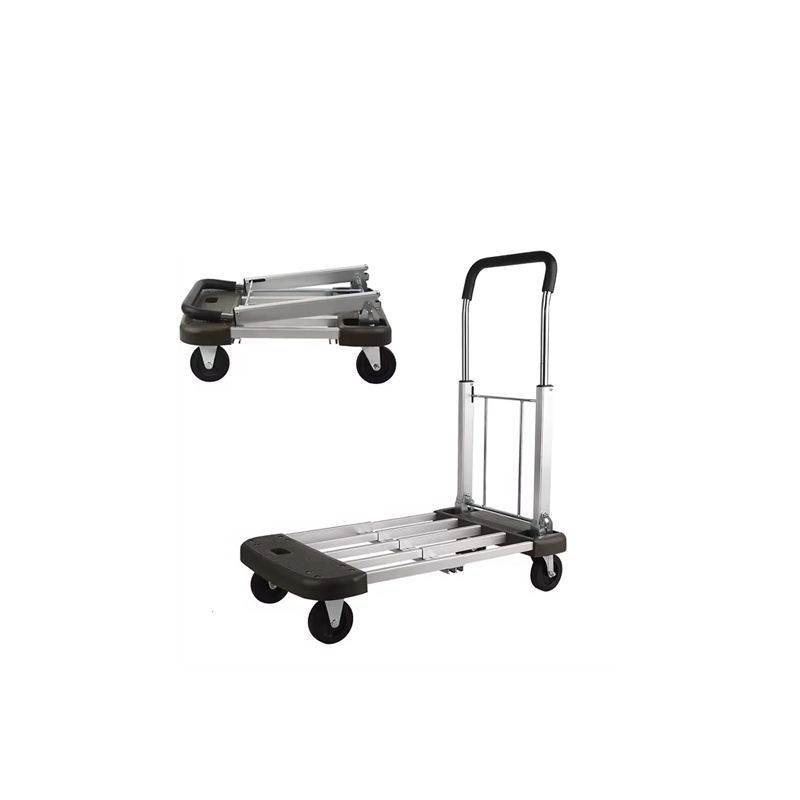 Platform Cart Aluminum Adjustable Length Dolly Cart With Polyurethane ...