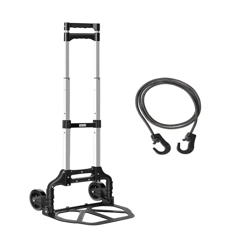 Extended Handle Dolly Foldable Hand Cart Height Lightweight Indoor And ...
