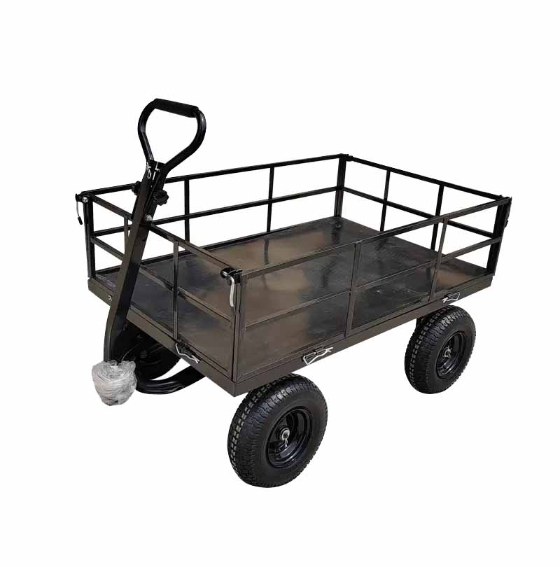 Heavy Duty Steel Mesh 4 Wheels Removable Sides Garden Cart- SHANDONG ...