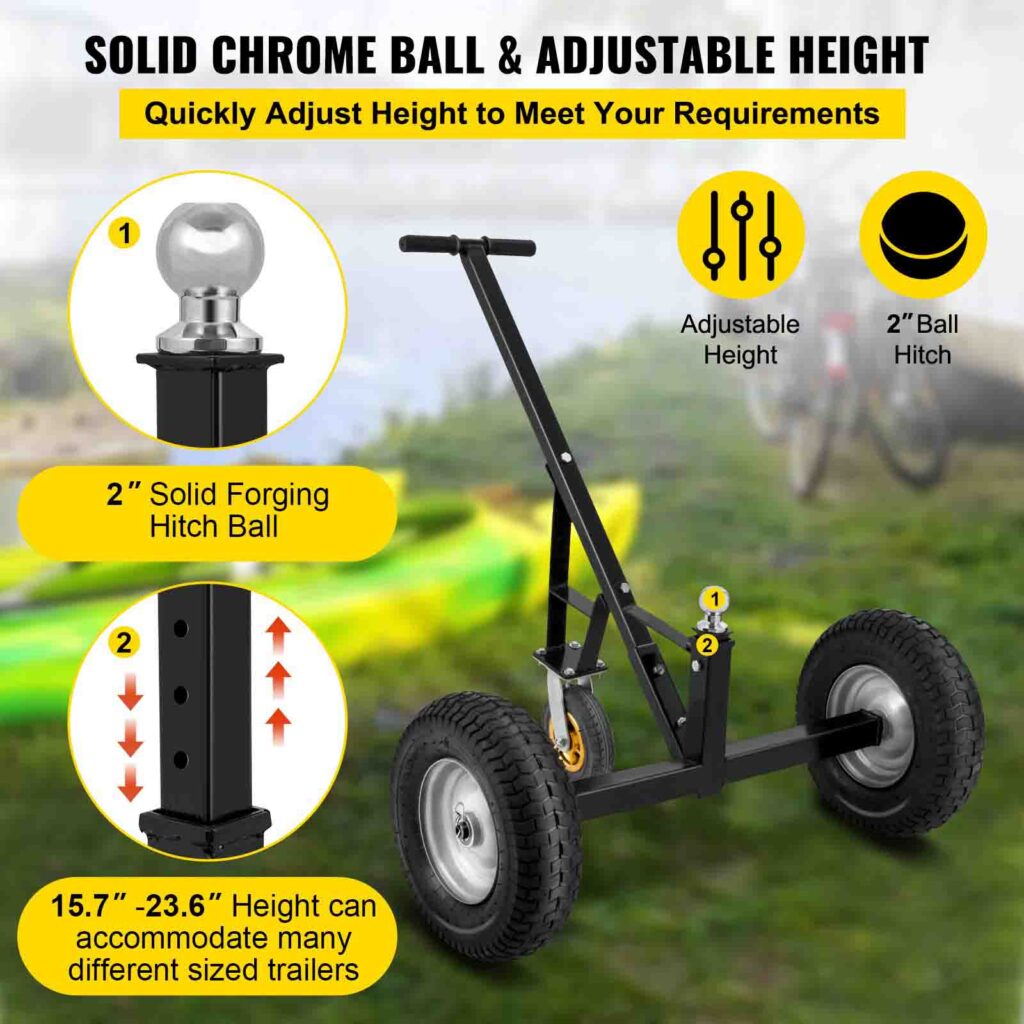 Moving Car RV Boat Trailer With Hitch Ball Solid Tires Adjustable Heavy ...